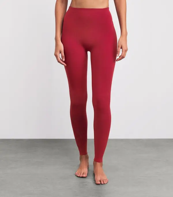 Wolford Net-panel Rose Leggings - Red