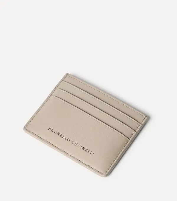 Brunello Cucinelli Leather Logo Card Holder