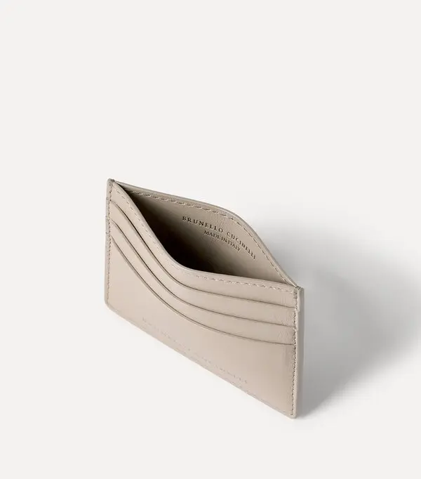 Brunello Cucinelli Leather Logo Card Holder