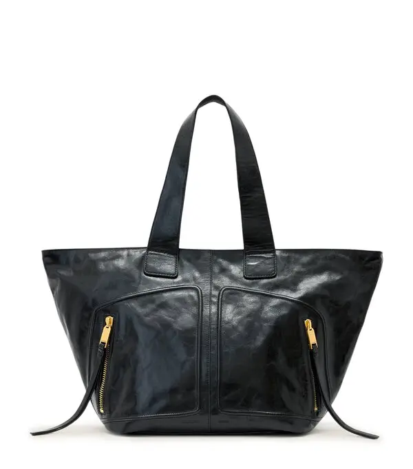 ALLSAINTS Leather Jean Rey Tote Bag - Black