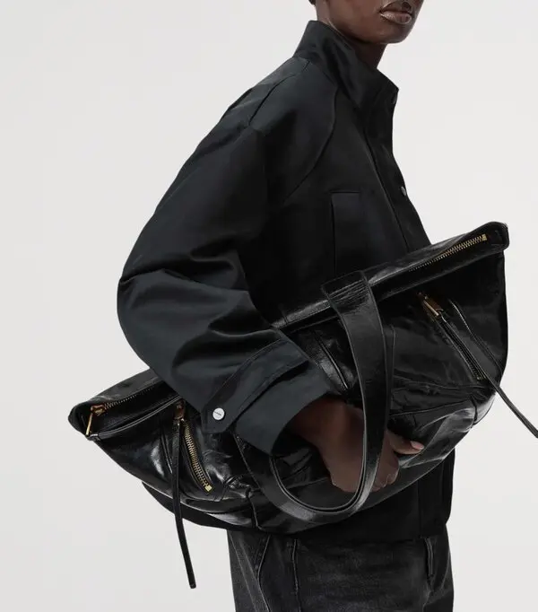 ALLSAINTS Leather Jean Rey Tote Bag - Black