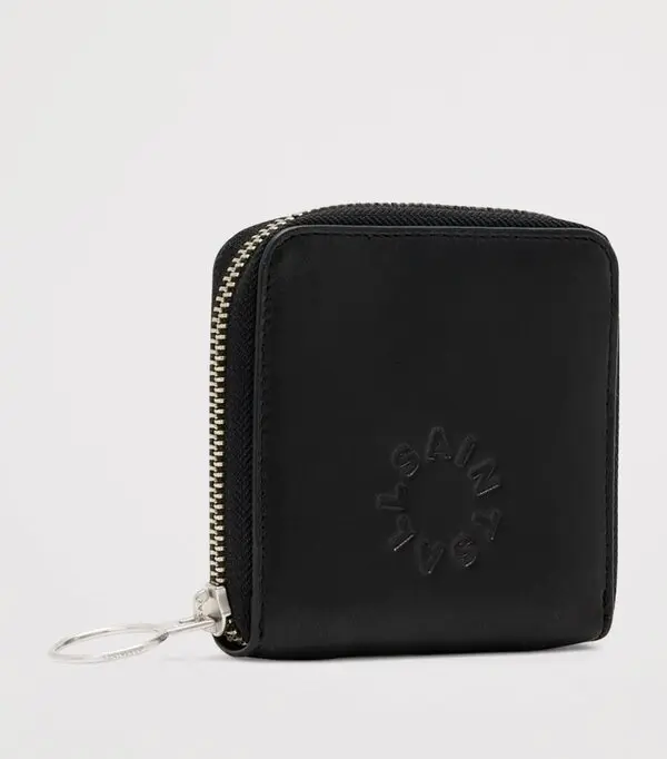 ALLSAINTS Lambskin Zip-around Arlo Wallet - Black