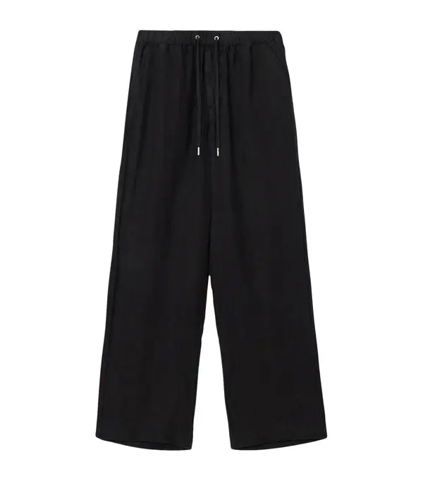ALLSAINTS Linen Straight Trousers - Black