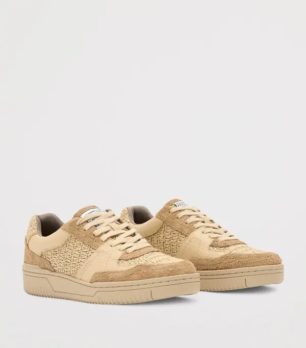 ALLSAINTS Leather-raffia Hix Sneakers