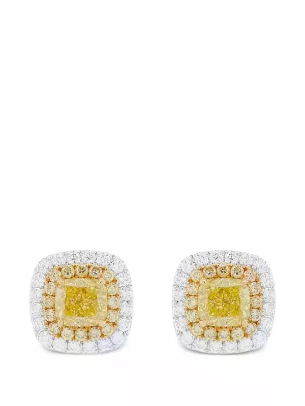 HYT JEWELRY Cushion Diamond Earrings - Silver