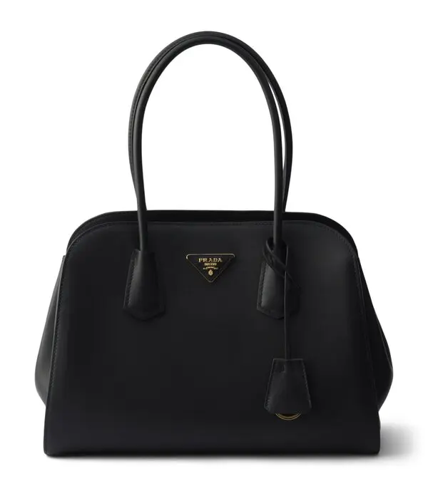 Prada Leather Top-handle Tote - Black
