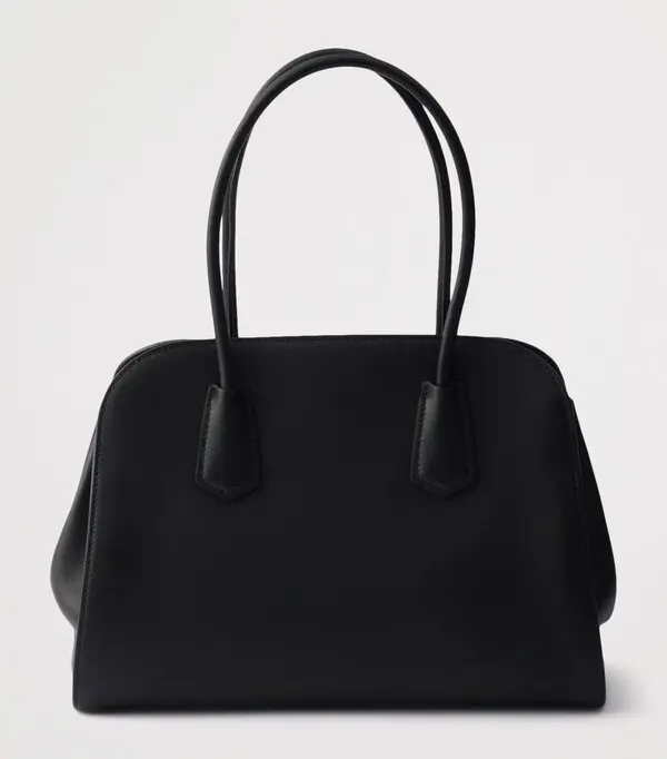 Prada Leather Top-handle Tote - Black
