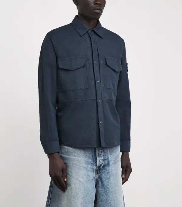 Stone Island Canvas Ghost Overshirt - Blue
