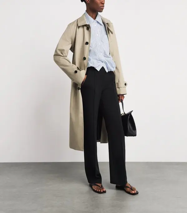 Sandro Cotton Stripe Cropped Shirt