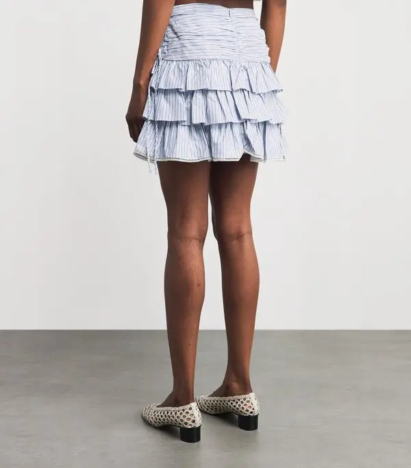 Sandro Cotton Stripe Mini Skirt - Blue