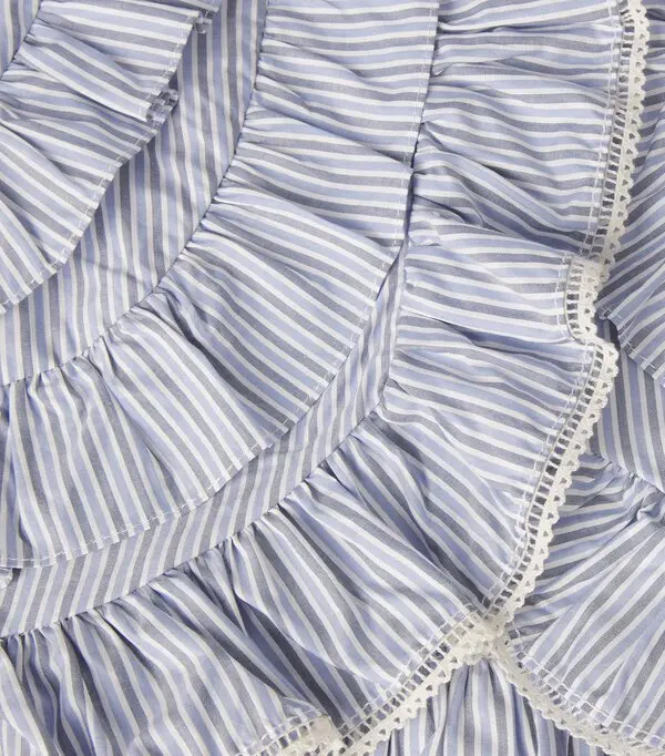 Sandro Cotton Stripe Ruffled Shirt
