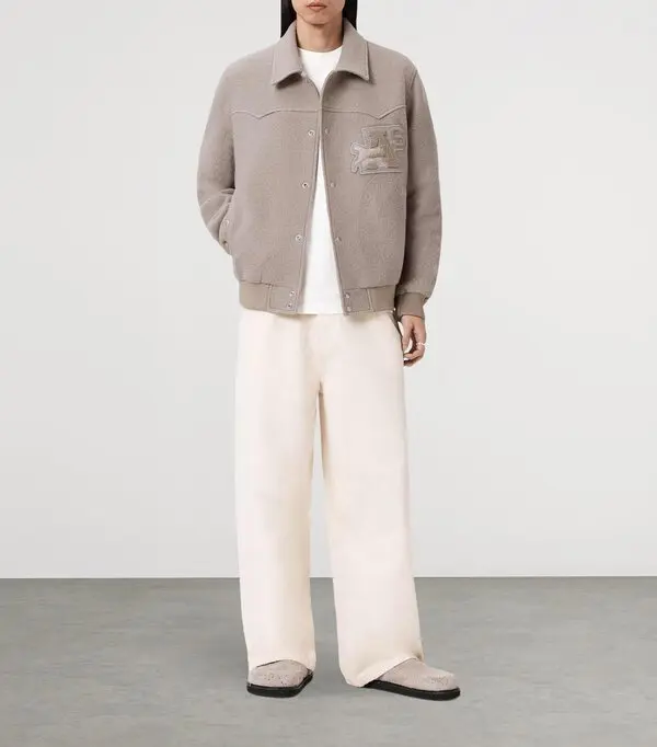 ALLSAINTS Wool Royce Bomber Jacket - Brown