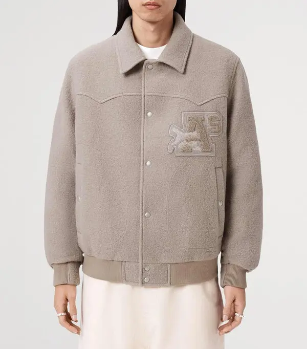ALLSAINTS Wool Royce Bomber Jacket - Brown