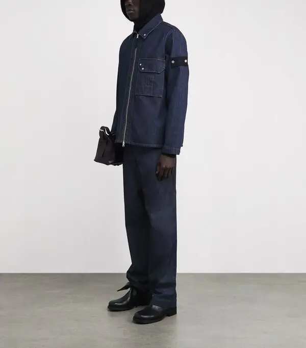 Stone Island Denim Zip-up Overshirt - Blue
