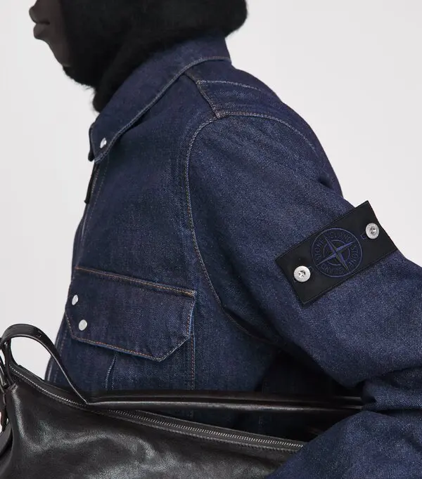 Stone Island Denim Zip-up Overshirt - Blue