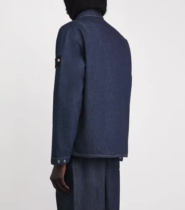 Stone Island Denim Zip-up Overshirt - Blue