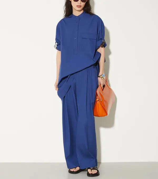 Max & Co. Cotton Drawstring Trousers - Blue