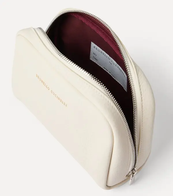 Brunello Cucinelli Leather Wash Bag - Blue