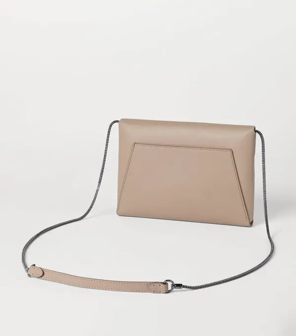 Brunello Cucinelli Leather Pochette Clutch - Grey