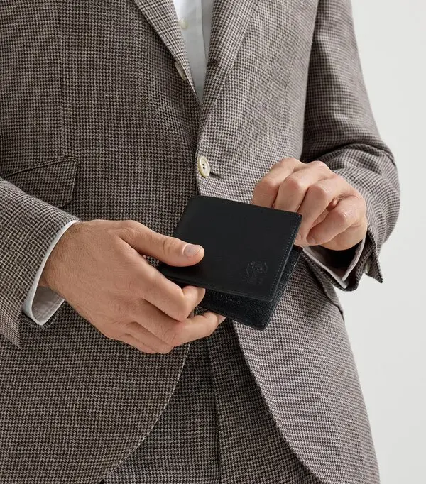 Brunello Cucinelli Leather Bifold Wallet - Black