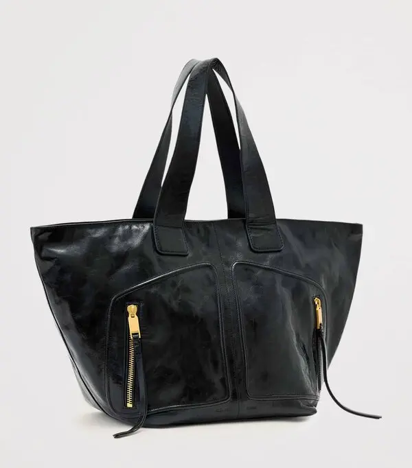 ALLSAINTS Leather Jean Rey Tote Bag - Black