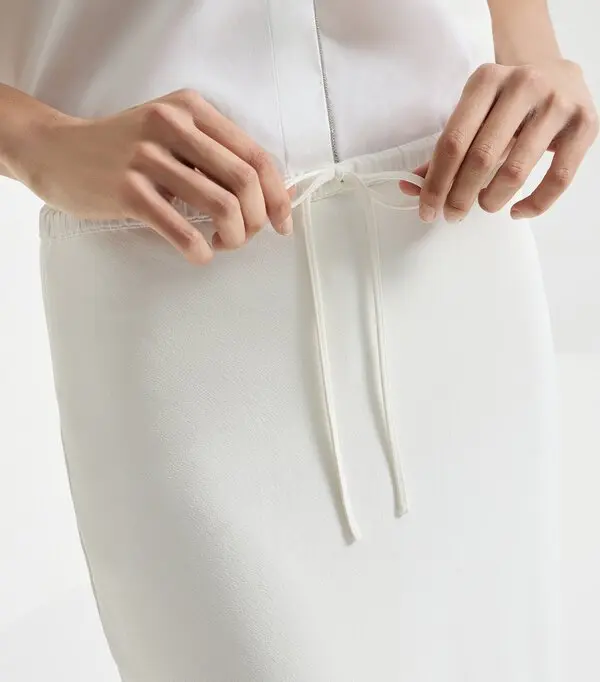 Brunello Cucinelli Midi Skirt With Drawstring