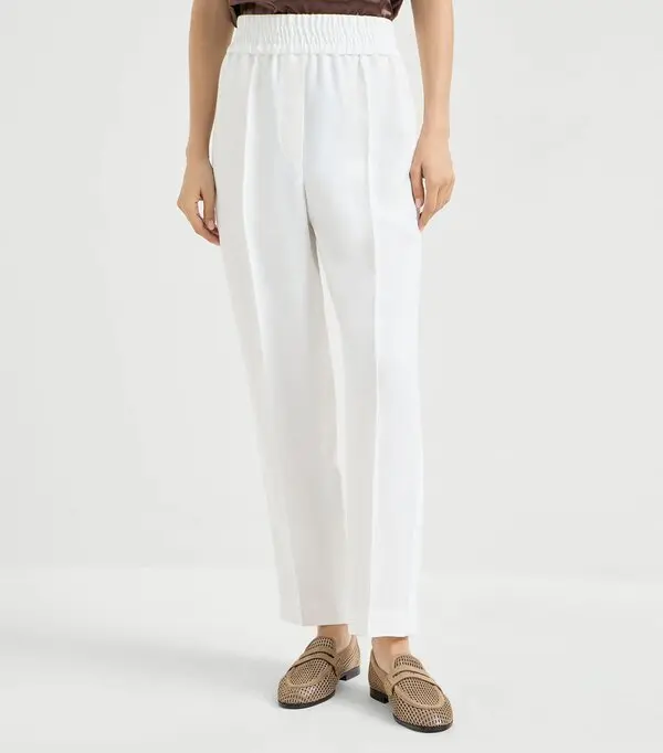 Brunello Cucinelli Twill Straight Trousers