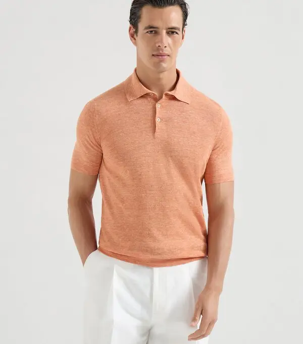 Brunello Cucinelli Linen-cotton Polo Sweater