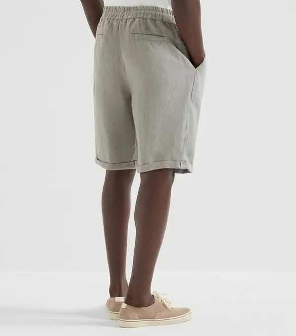 Brunello Cucinelli Linen Drawstring Bermuda Shorts