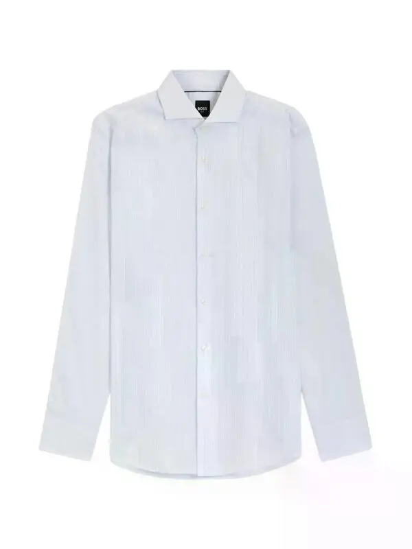 BOSS Slim-fit Shirt In Striped Twill - White