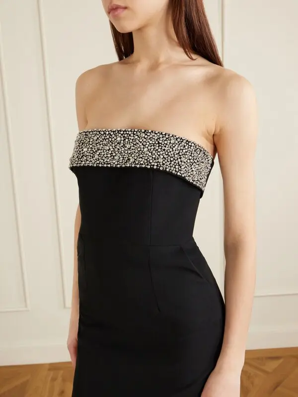 ILKYAZ OZEL The New Arrivals Strapless Crystal-embellished Crepe Gown