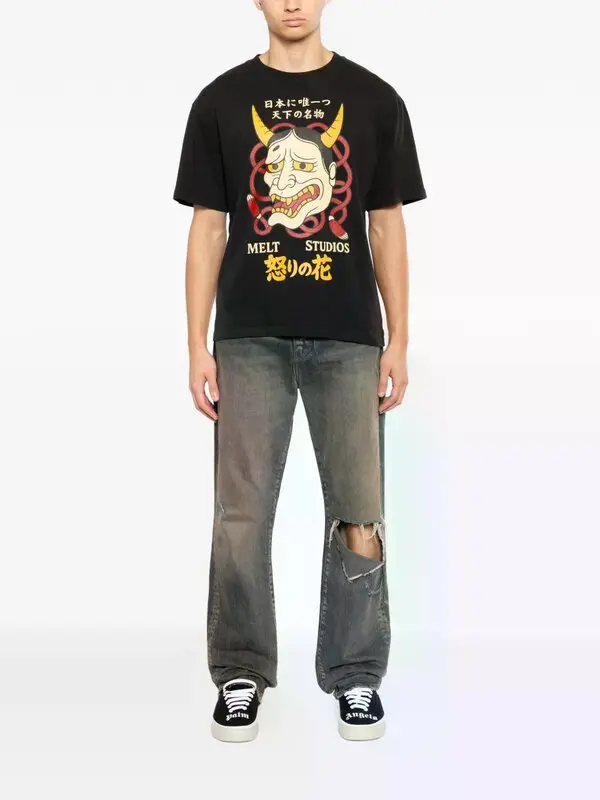 MELT Graphic Print T-shirt - Black
