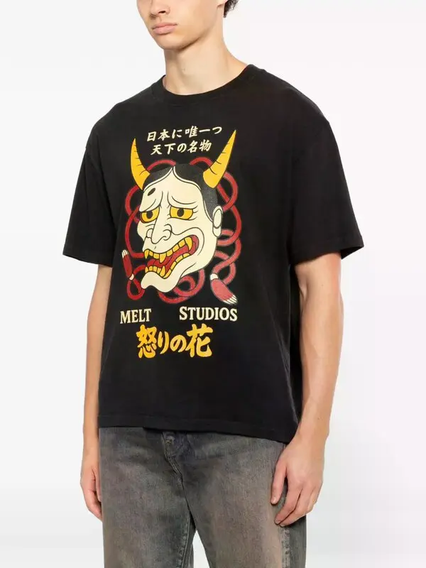 MELT Graphic Print T-shirt - Black