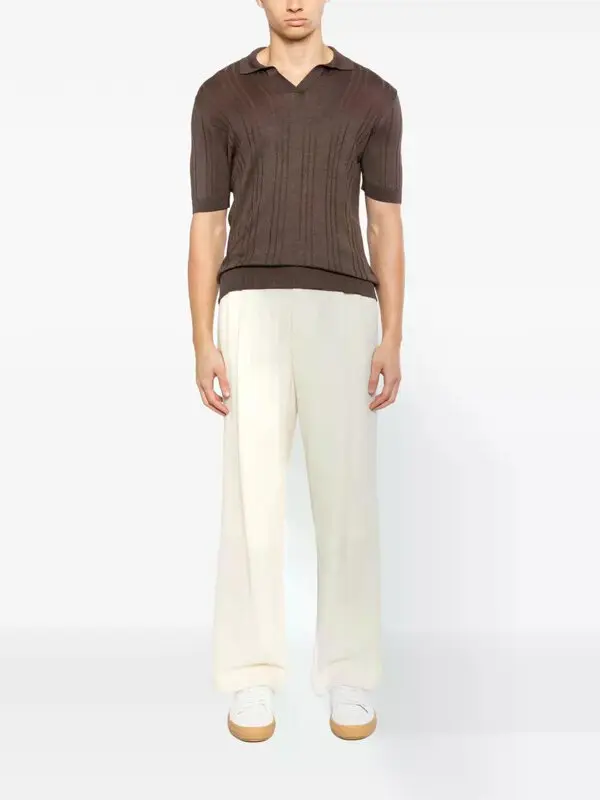 Tagliatore Revere Collar Short-sleeve T-shirt - Brown
