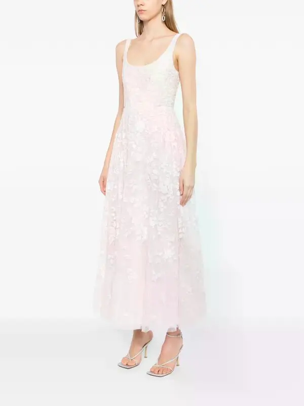 NEEDLE & THREAD Floral-embroidered A-line Dress