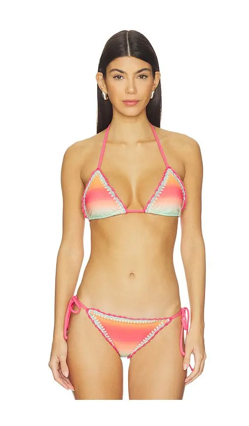 Beach Riot Winona Triangle Bikini Top - Guava Jelly