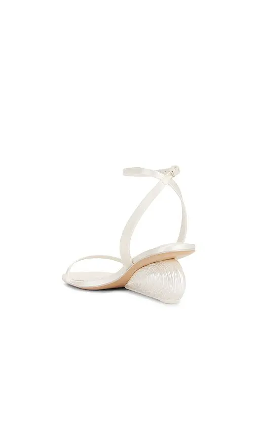 Simkhai Bridget Satin Oyster Shell Wedge Sandal
