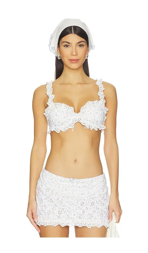 For Love & Lemons Cape Cod Bikini Top - Vintage Cream