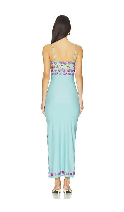 OCEANUS Strapped Embellished Maxi Dress