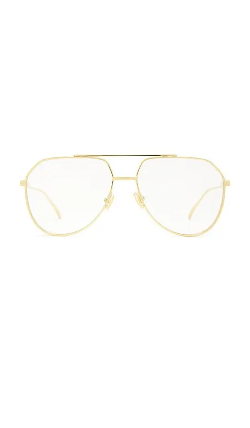 Bottega Veneta Aviator Eyeglasses - Gold & Transparent