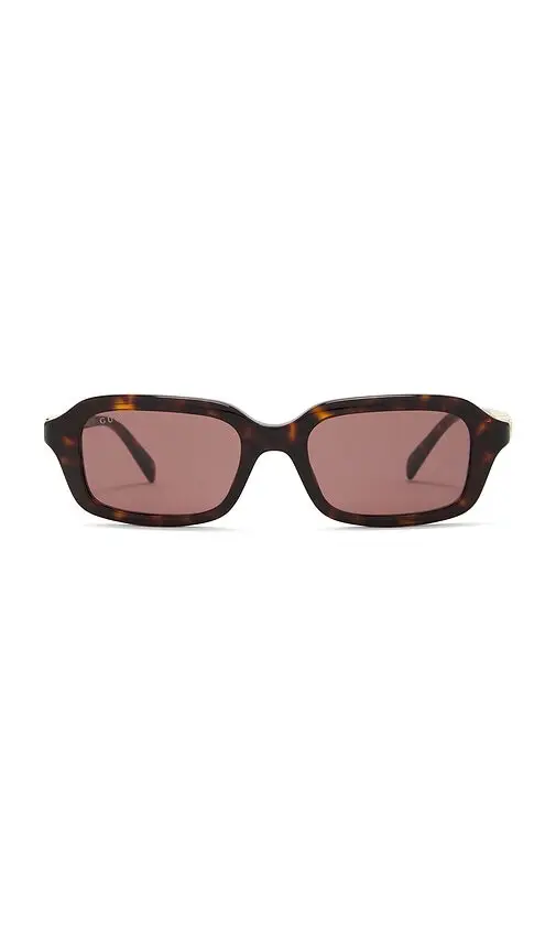 Gucci Rectangular Sunglasses - Havana & Brown