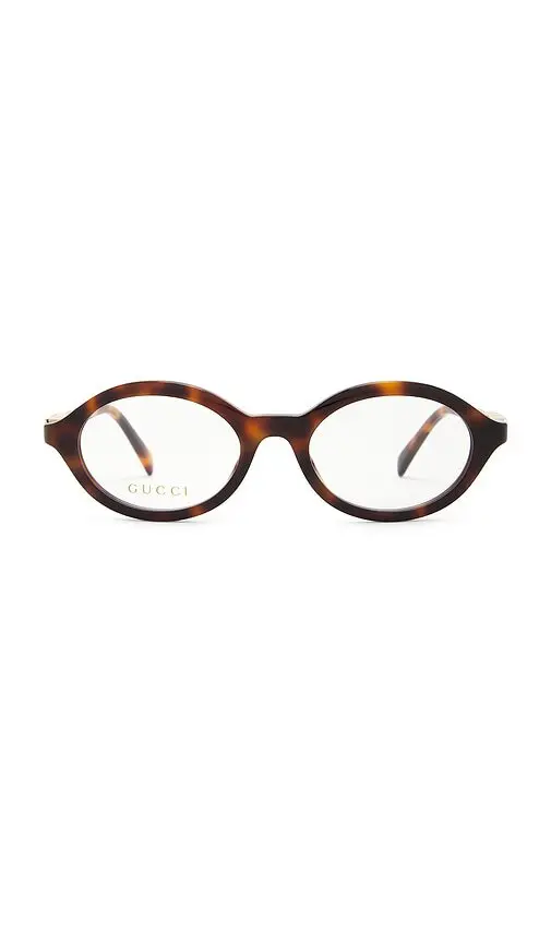 Gucci Oval Eyeglasses - Havana & Transparent