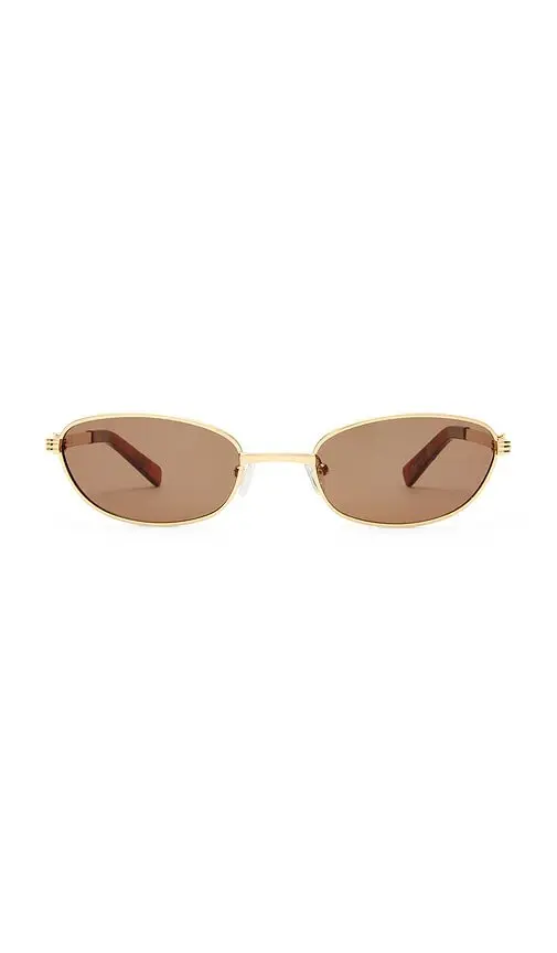 LUV LOU The Brooklyn Sunglasses - Gold & Brown Mono