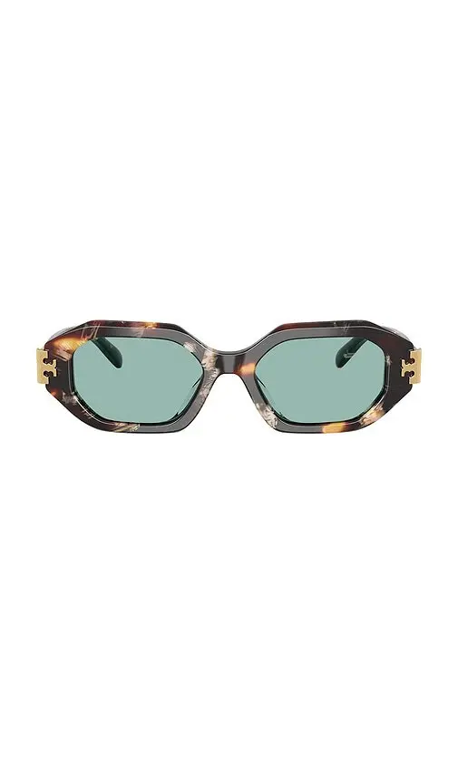 Tory Burch Square Sunglasses - Dark Wavy Tortoise
