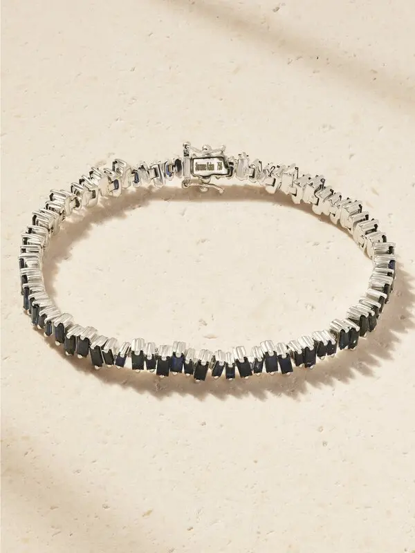 SUZANNE KALAN 18-karat White Gold Sapphire Bracelet - Blue
