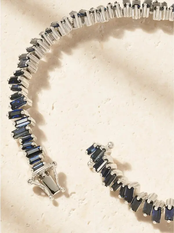 SUZANNE KALAN 18-karat White Gold Sapphire Bracelet - Blue