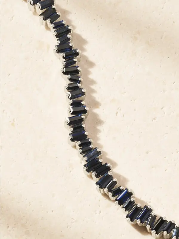 SUZANNE KALAN 18-karat White Gold Sapphire Bracelet - Blue