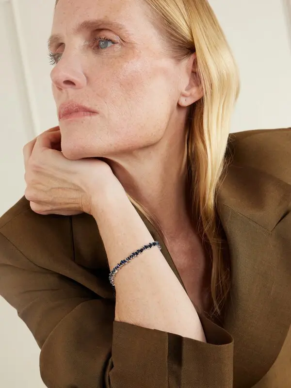 SUZANNE KALAN 18-karat White Gold Sapphire Bracelet - Blue