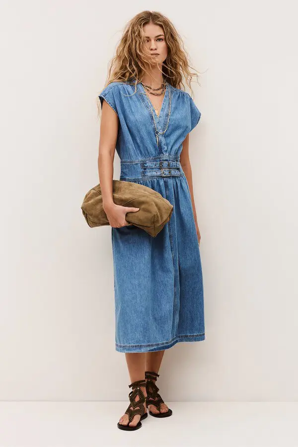 Ba&sh Love Midi Dress - Blue