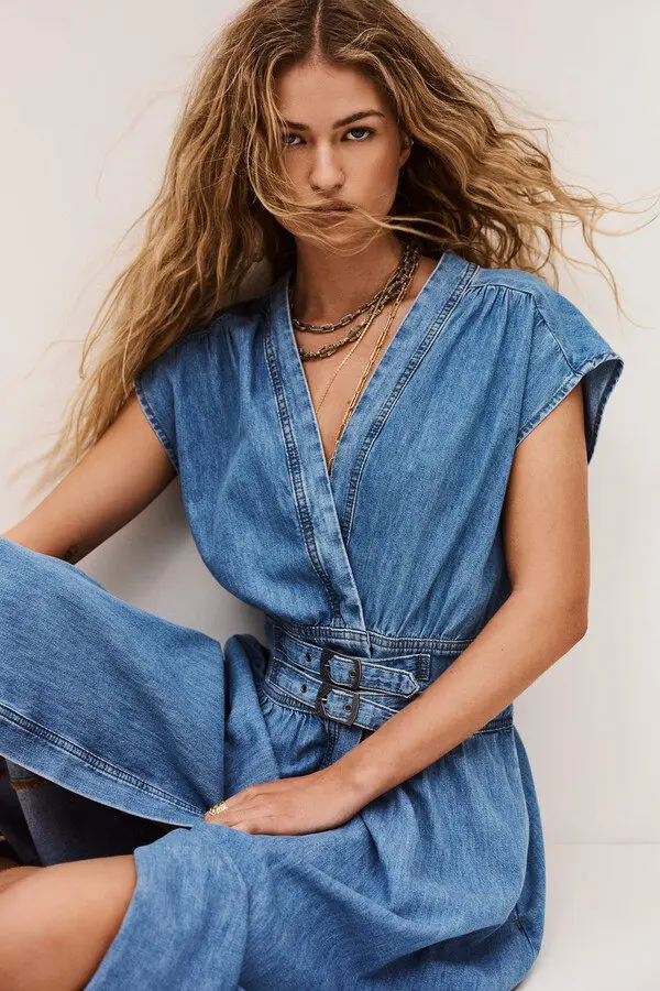 Ba&sh Love Midi Dress - Blue